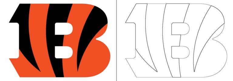 Cincinati Bengals logo with a sample coloring page - Free coloring pages