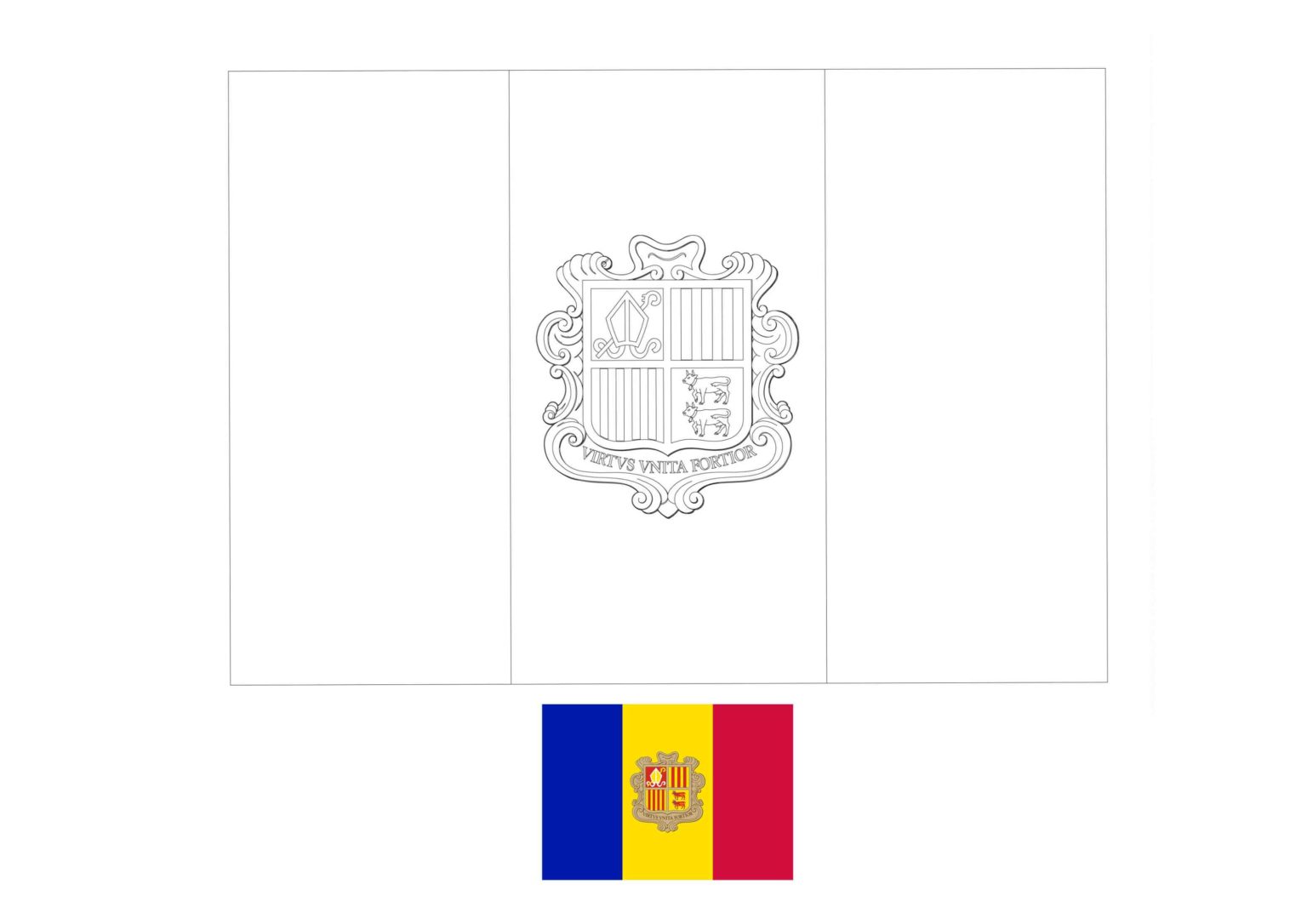 Flag of Andorra coloring page - Free coloring sheets - coloring1.com