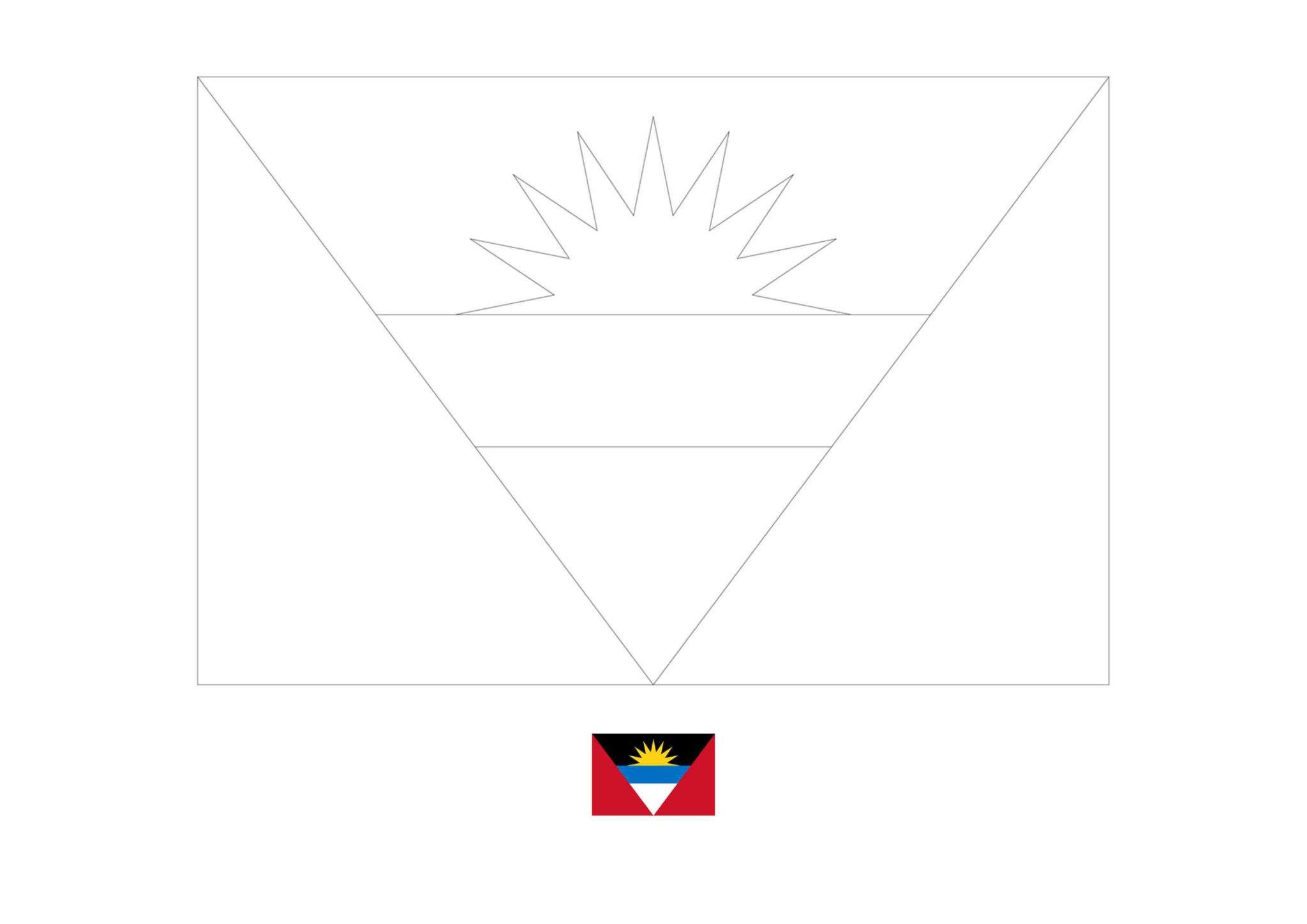 Flag of Antigua and Barbuda coloring page - Free coloring sheets ...