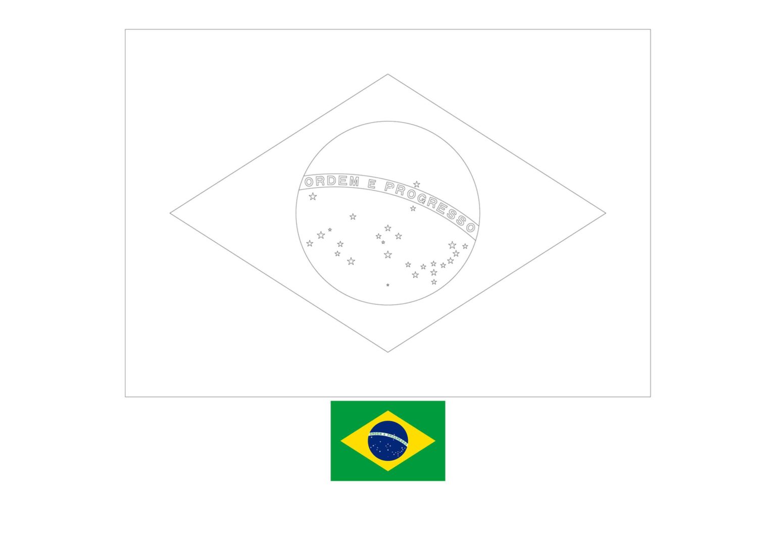 Flag of Brazil coloring page - Free coloring sheets - coloring1.com