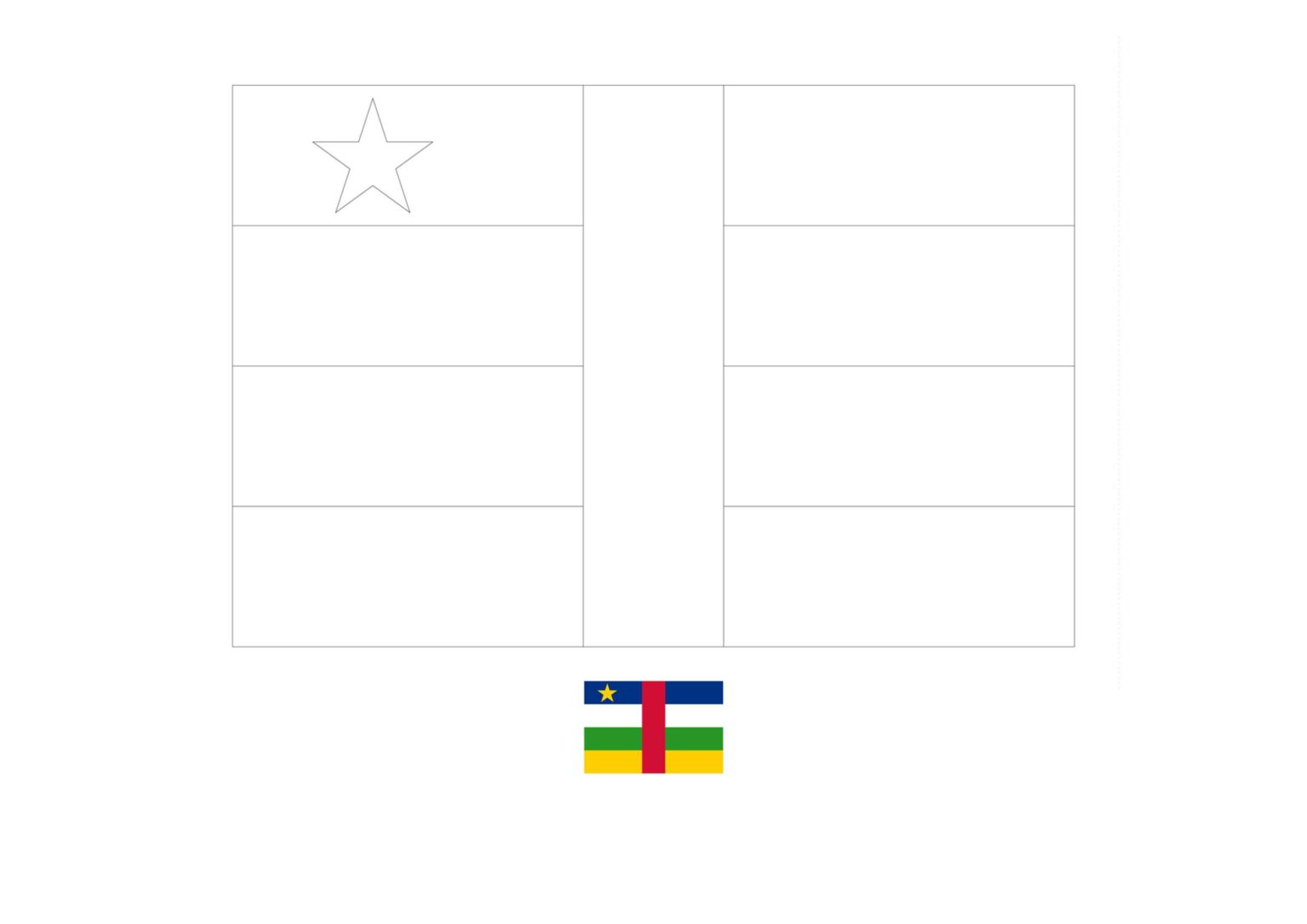 Flag of Central African Republic coloring page - Free coloring sheets ...