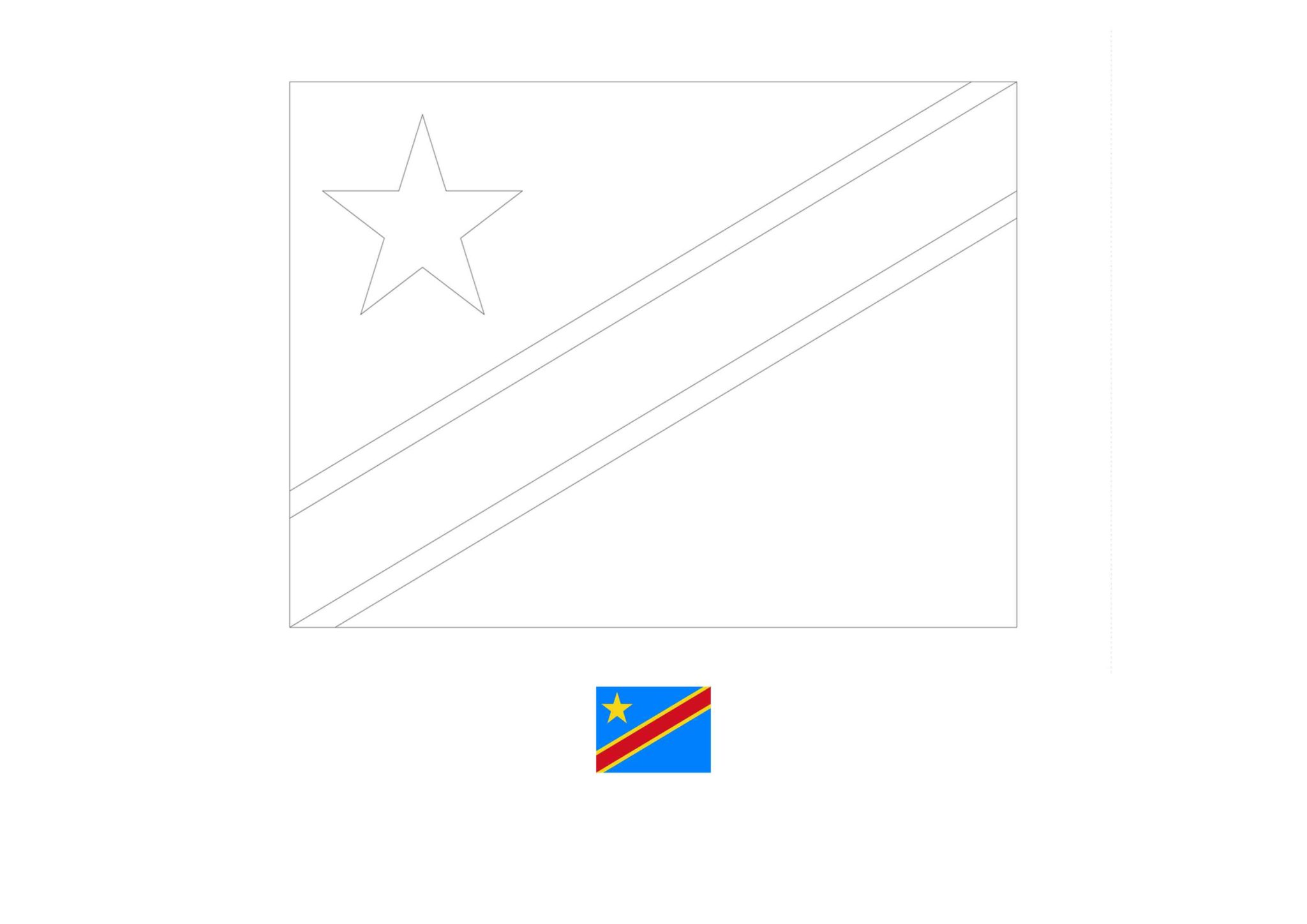 Flag of Congo Kinshasa coloring page - Free coloring sheets - coloring1.com