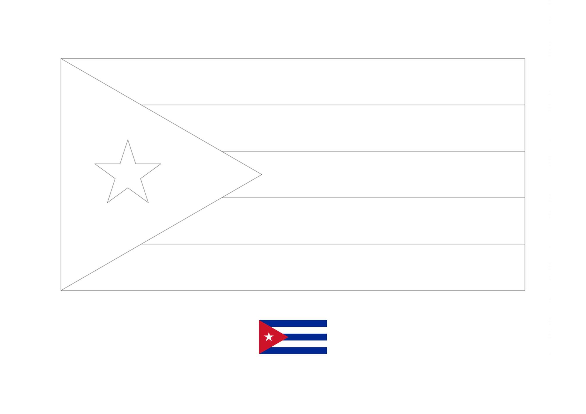 Flag of Cuba coloring page - Free coloring sheets - coloring1.com