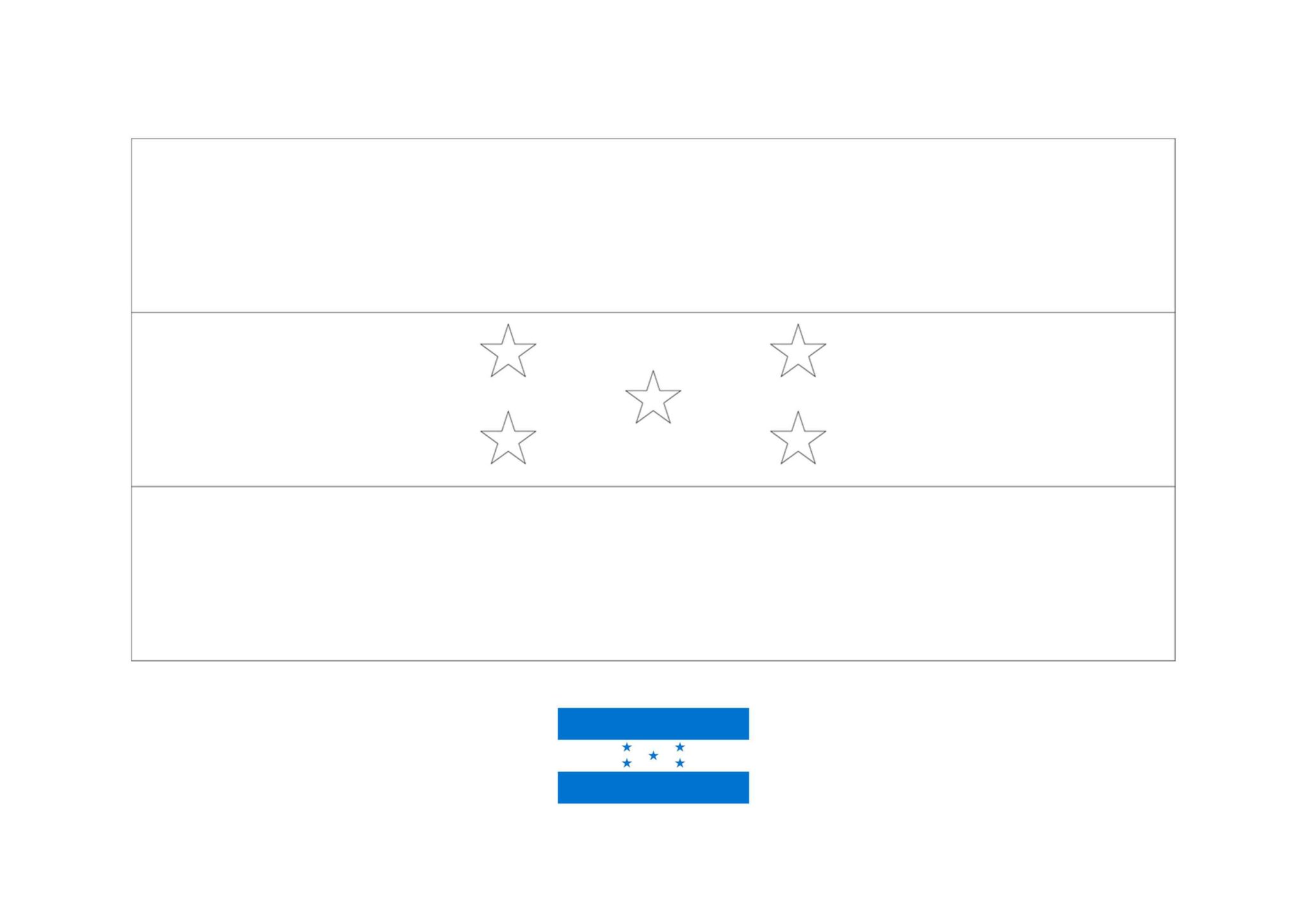 Flag of Honduras coloring page - Free coloring sheets - coloring1.com