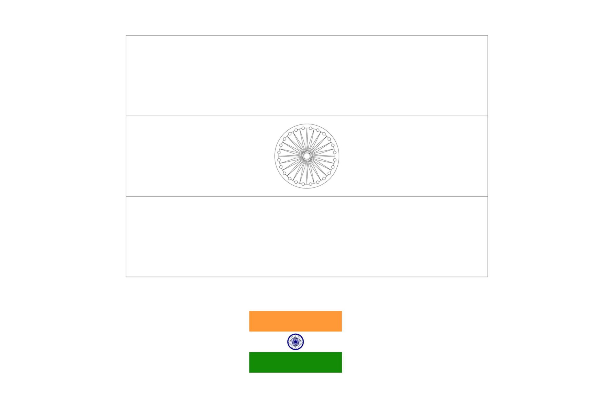 Flag of India coloring page - Free coloring sheets - coloring1.com