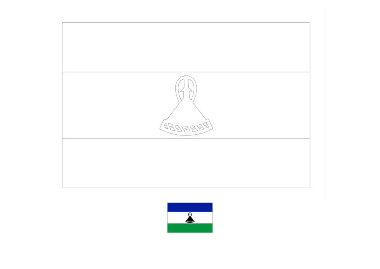 Flag of Lesotho coloring page - Free coloring sheets - coloring1.com