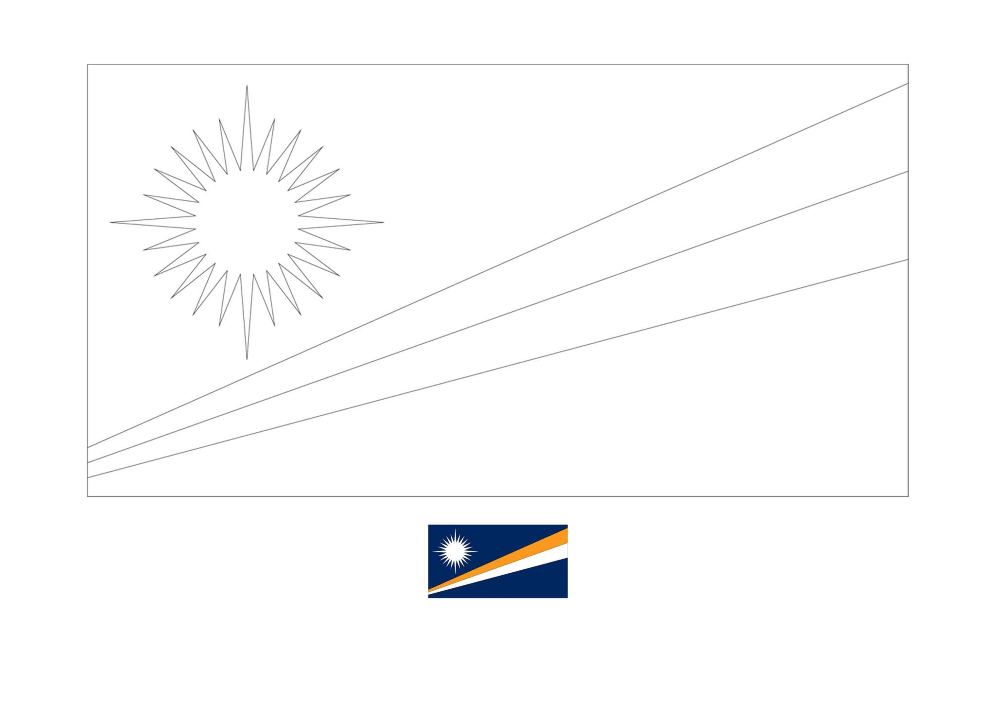Flag of Marshall Islands coloring page - Free coloring sheets ...
