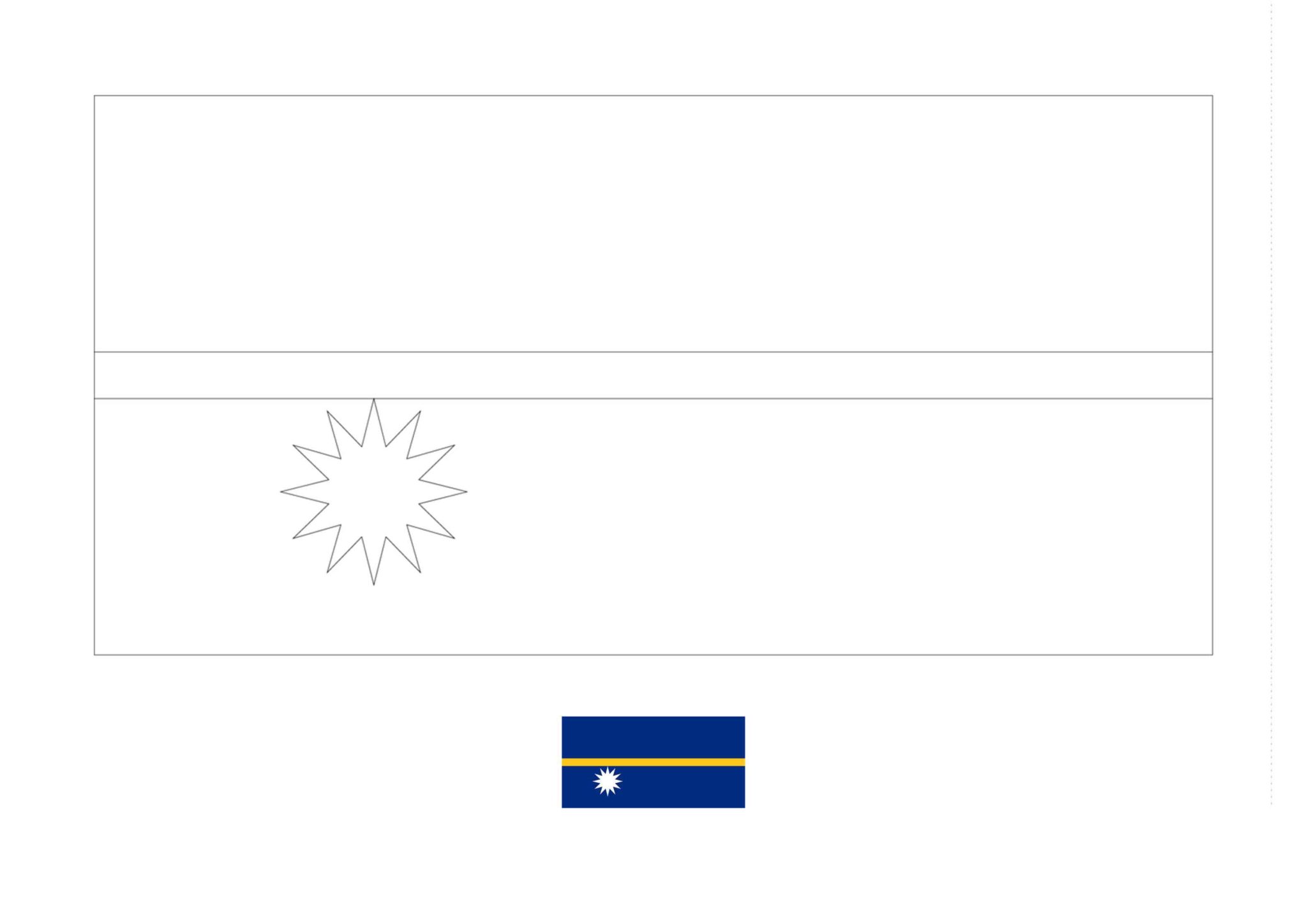 Flag of Nauru coloring page - Free coloring sheets - coloring1.com