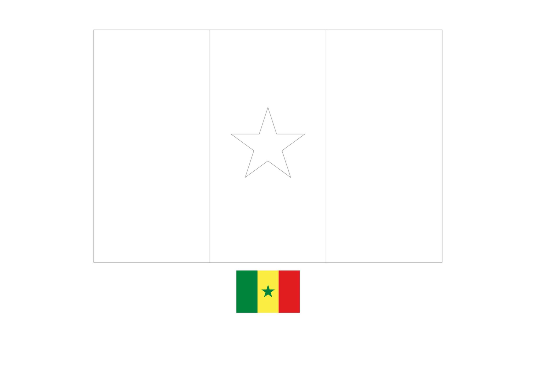 Coloriage Drapeau Sénégal (2021)