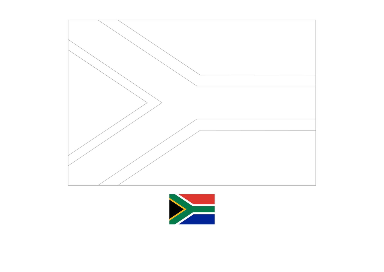 Flag of South Africa coloring page - Free coloring sheets - coloring1.com