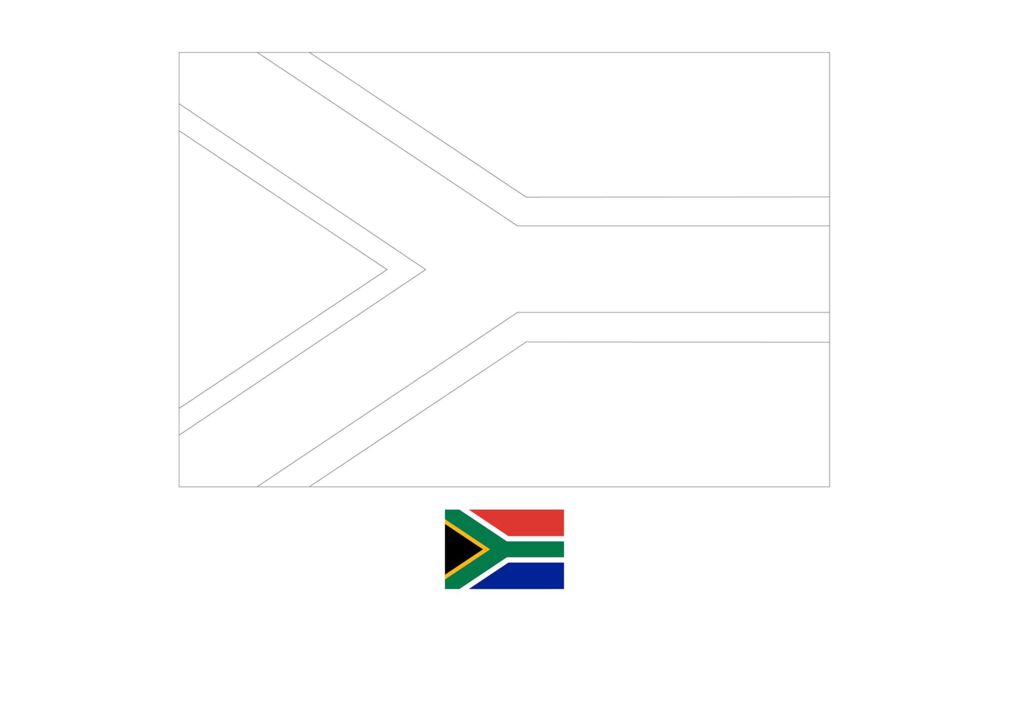 Flag of South Africa coloring page - Free coloring sheets - coloring1.com