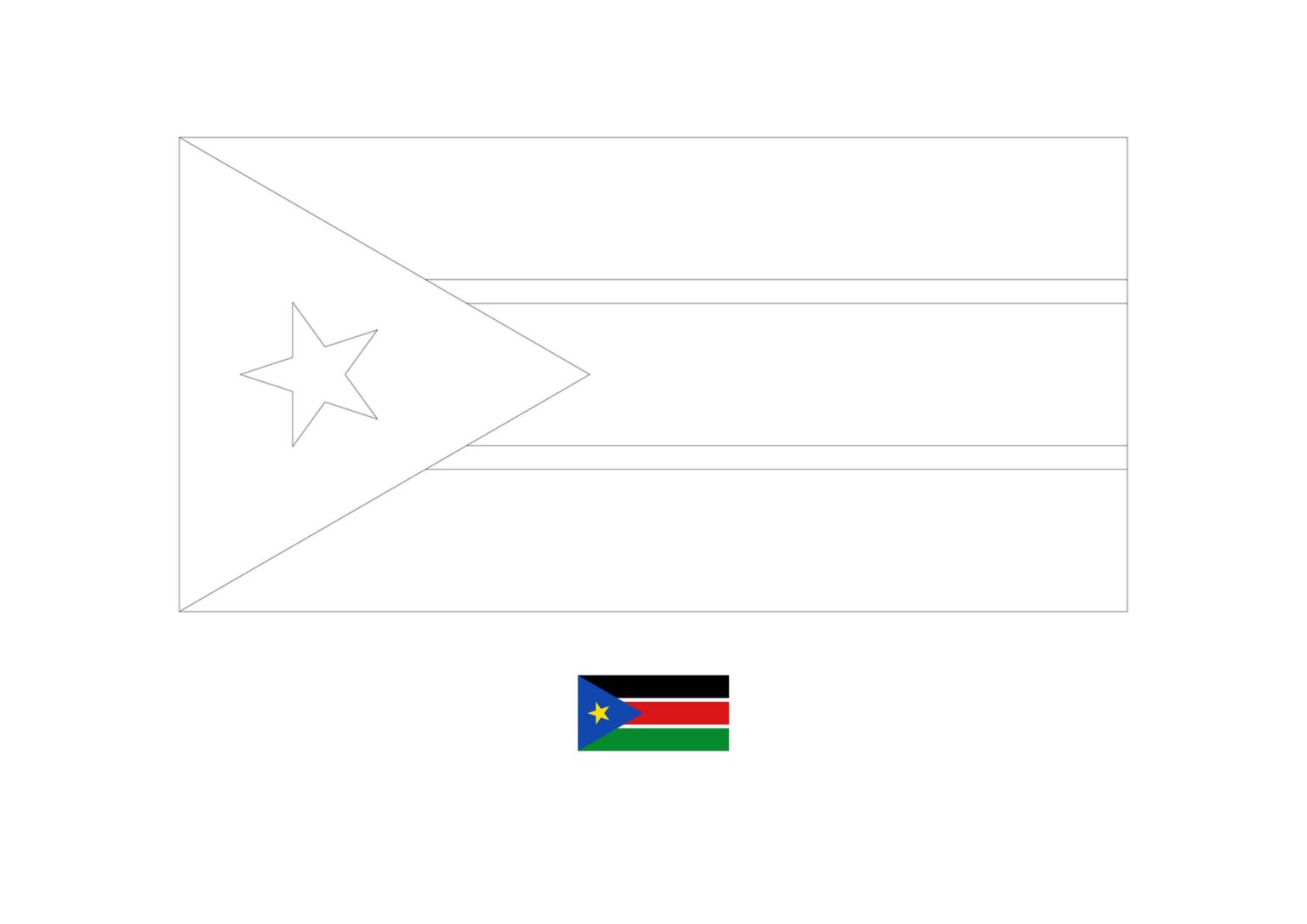 Flag of South Sudan coloring page - Free coloring sheets - coloring1.com