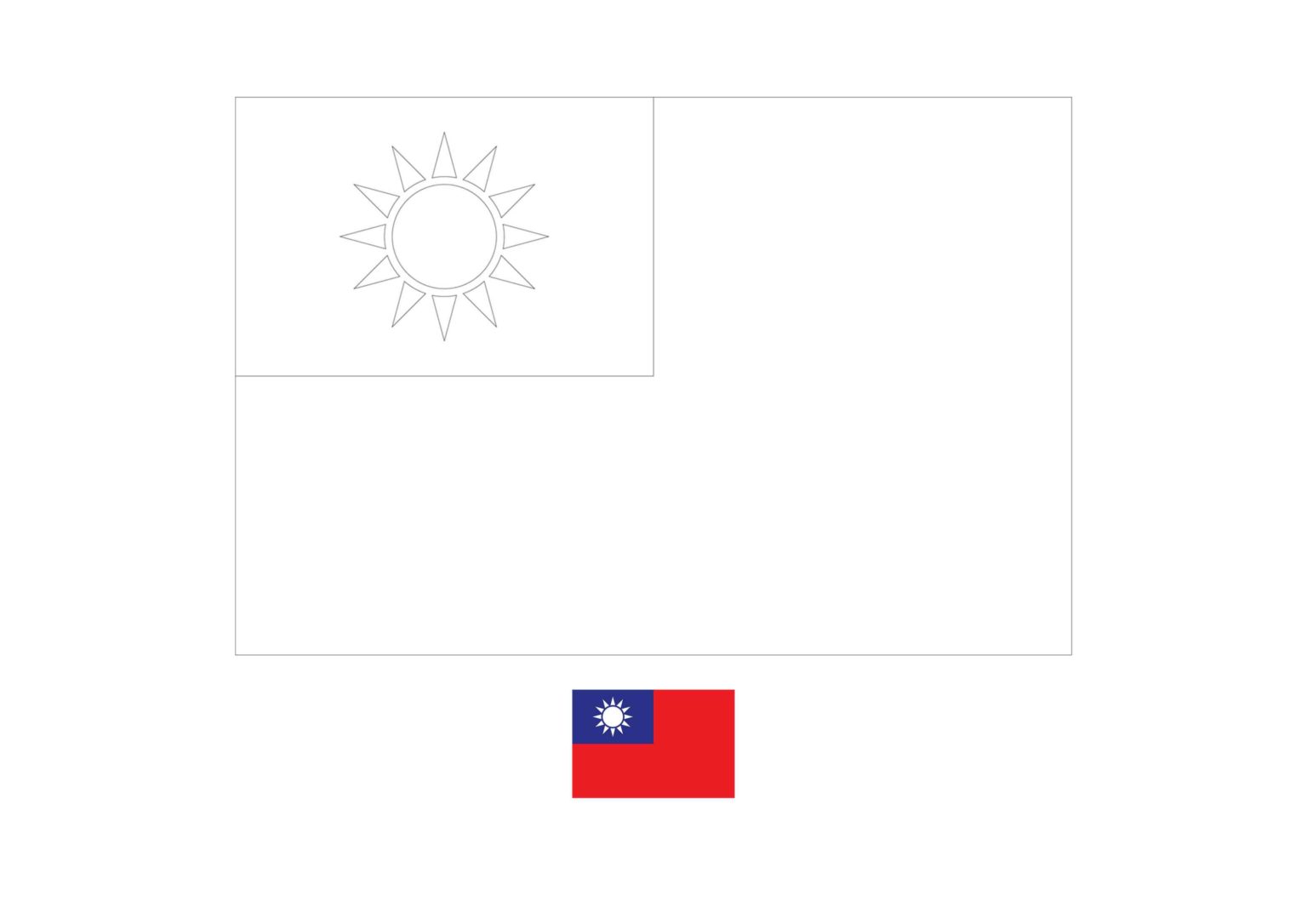 Flag of Taiwan coloring page - Free coloring sheets - coloring1.com