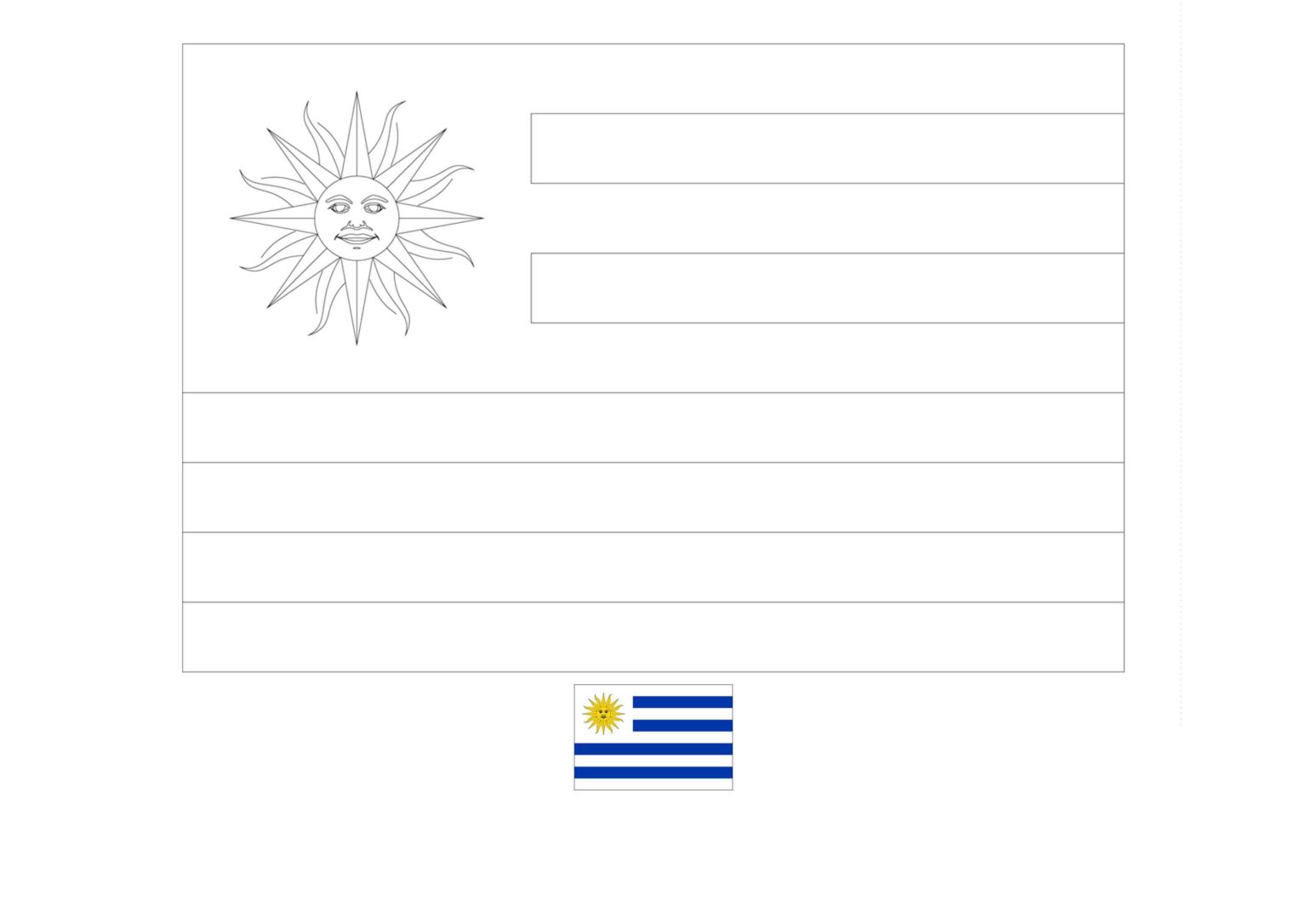 Flag of Uruguay coloring page - Free coloring sheets - coloring1.com