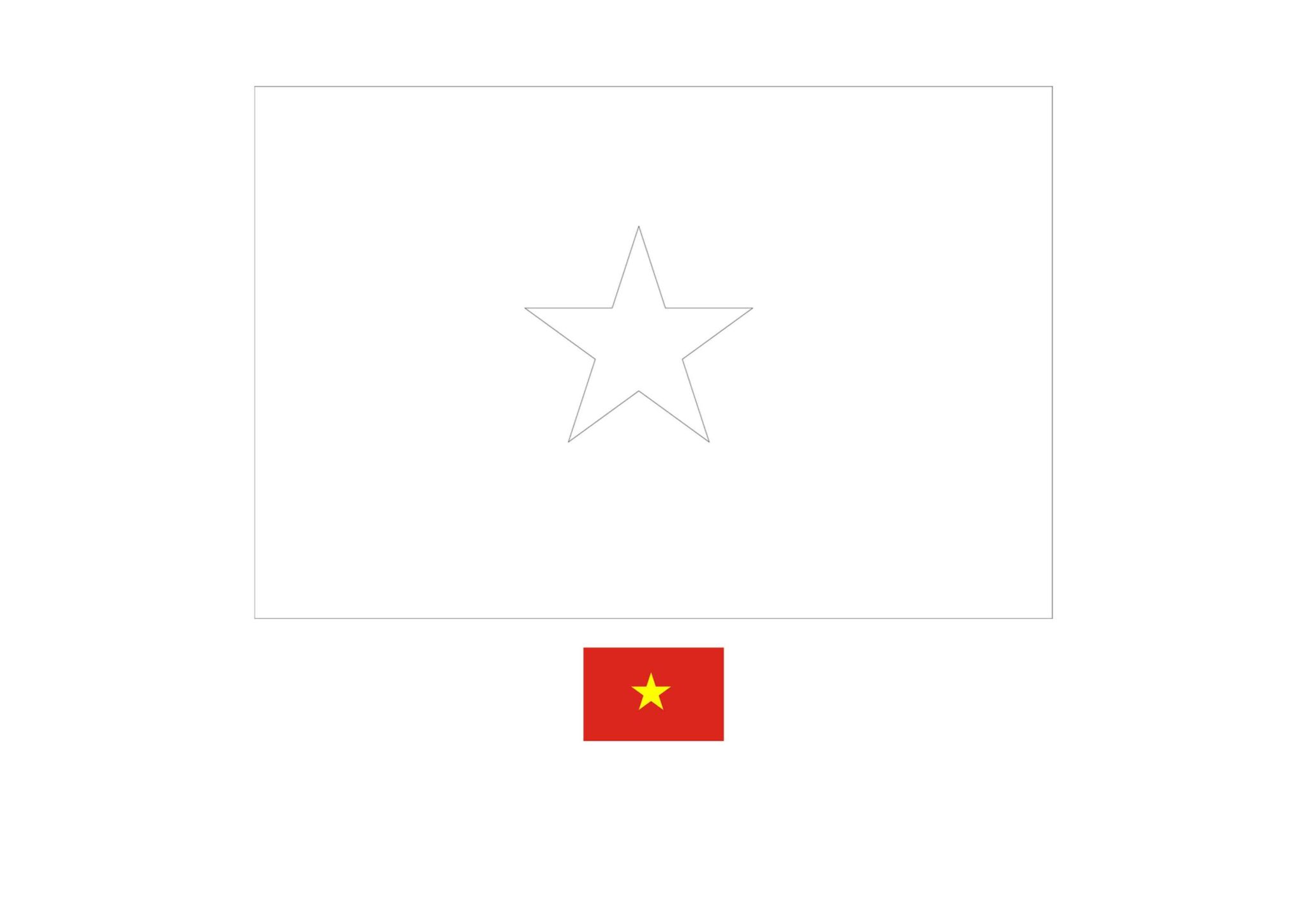 Flag of Vietnam coloring page - Free coloring sheets - coloring1.com