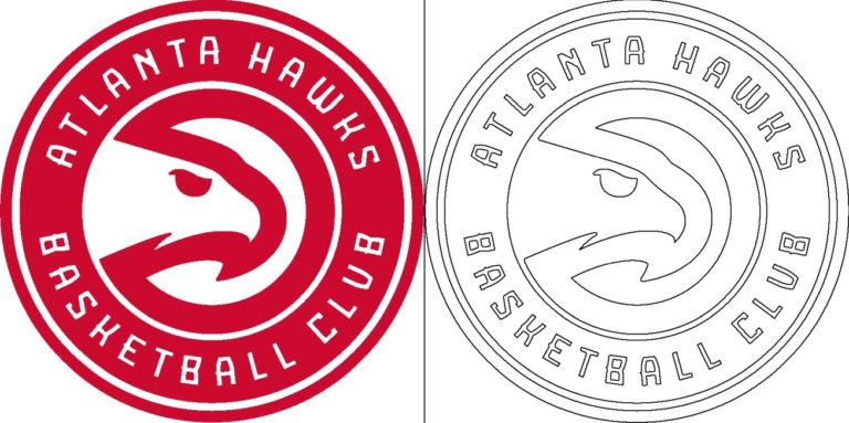Atlanta Hawks logo with a sample coloring page - Free coloring pages ...