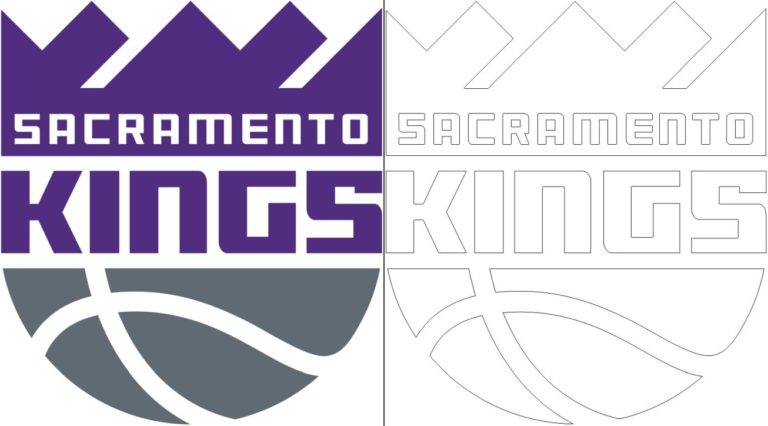 Sacramento Kings logo with a sample coloring page - Free coloring pages ...