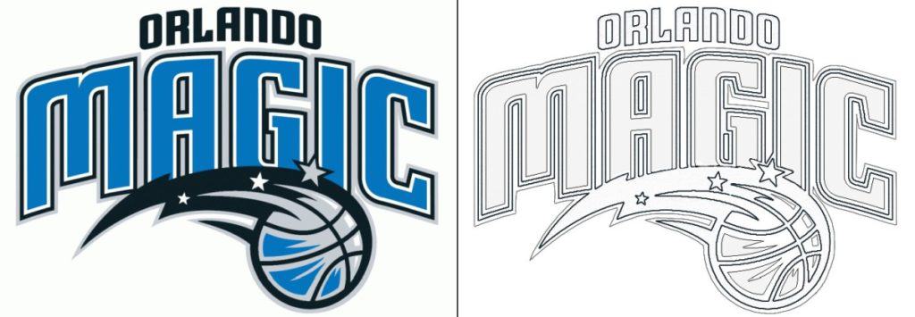 Orlando Magic logo with a sample coloring page - Free coloring pages ...