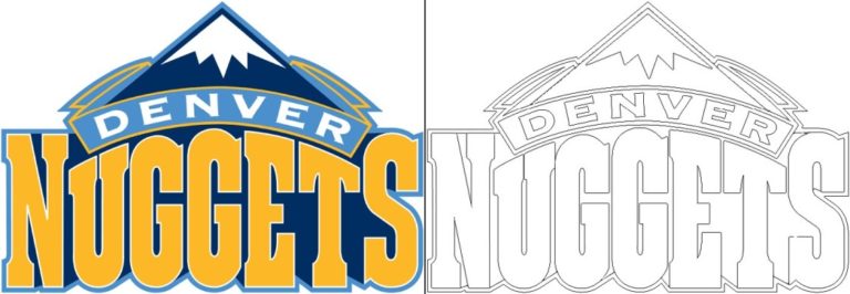 Denver Nuggets logo with a sample coloring page - Free coloring pages ...