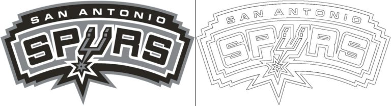 San Antonio Spurs logo met voorbeeld kleurplaat Gratis kleurplaten ...