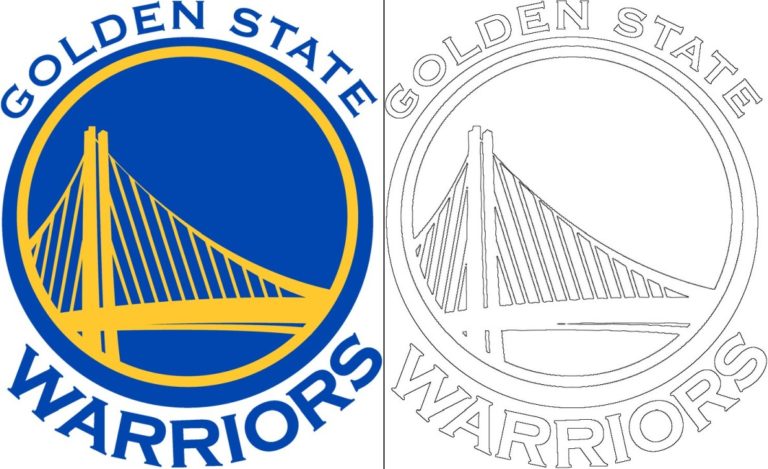 Golden State Warriors logo with a sample coloring page - Free coloring ...