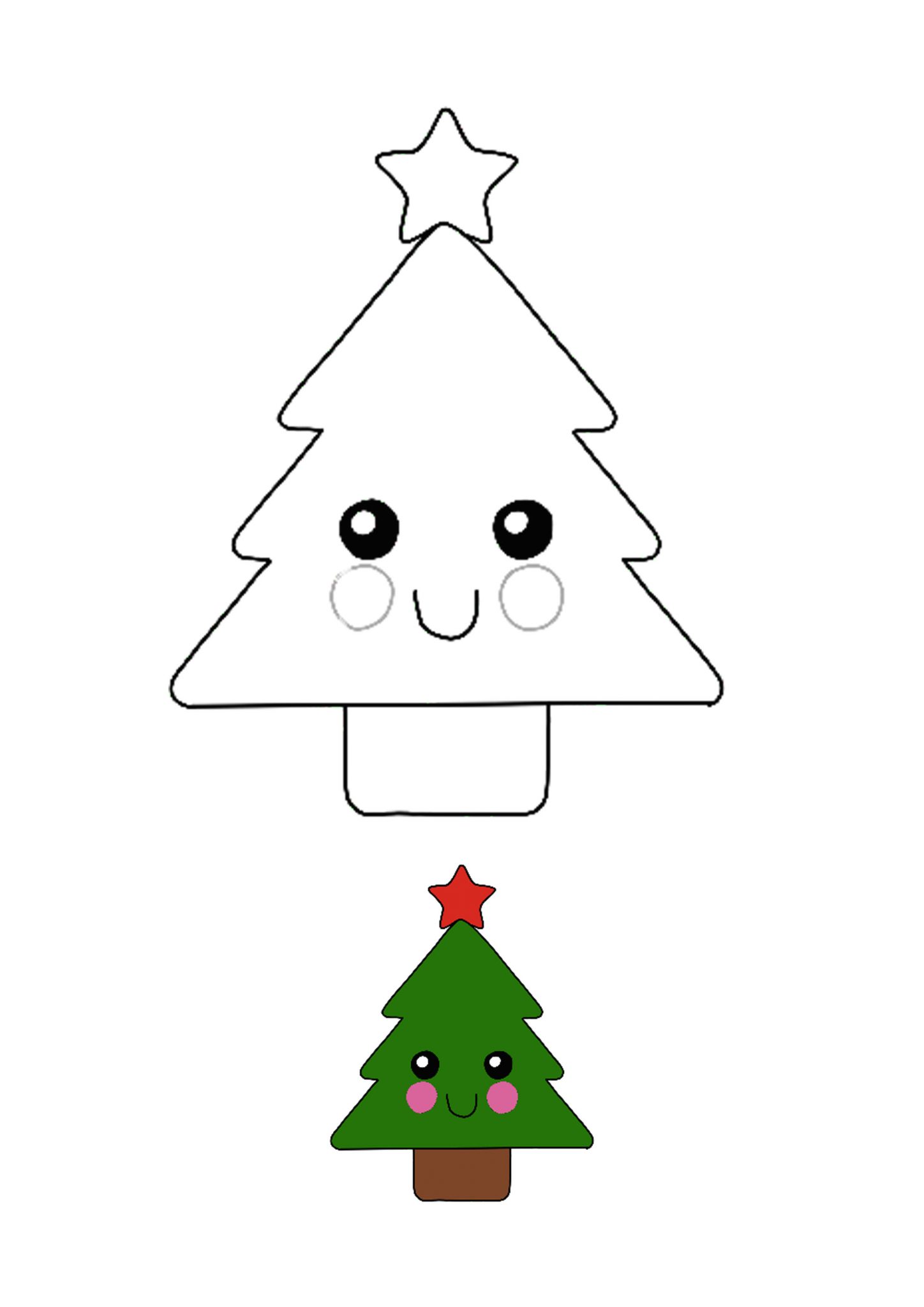 Kawaii Christmas Coloring Pages - 6 Free Printable Coloring Sheets (2021)