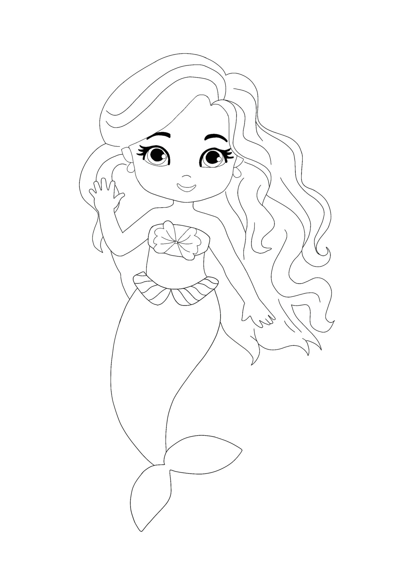 Mermaid Princess Coloring Pages - 2 Free Coloring Sheets (2021)