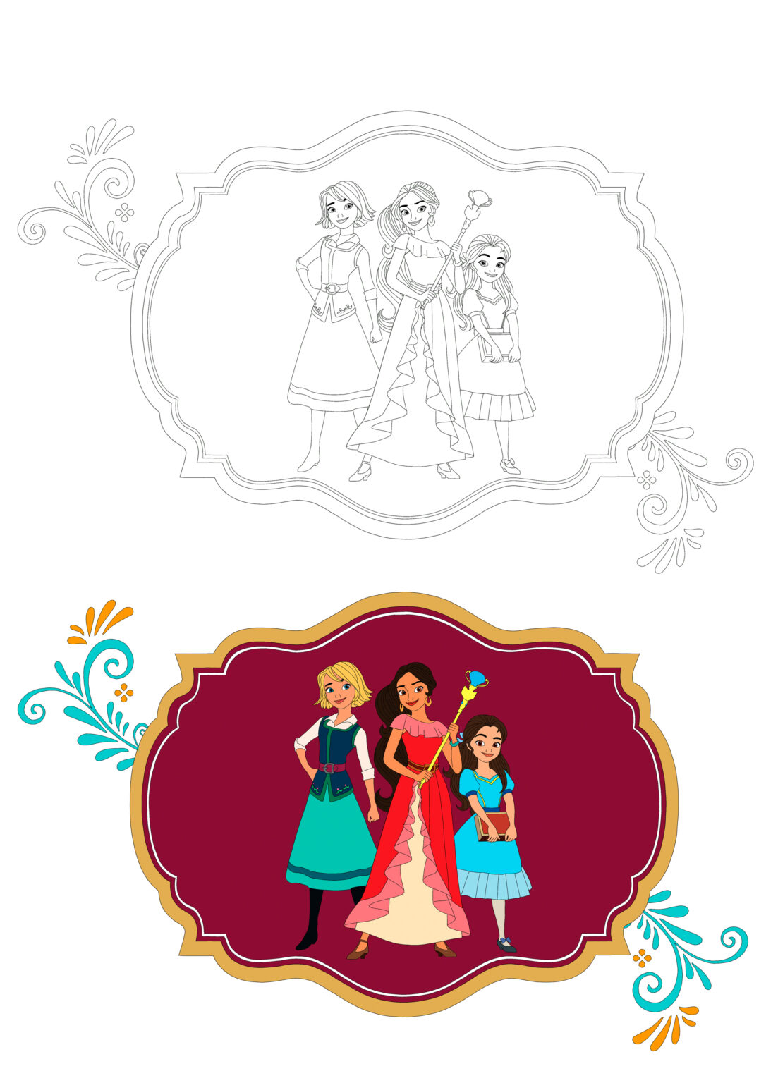 Princess Elena of Avalor Coloring Pages - 2 Free Coloring Sheets (2021)
