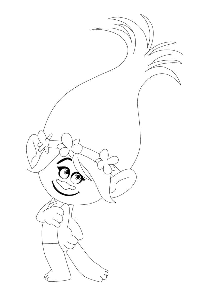 Princess Poppy Coloring Pages - 2 Free Coloring Sheets (2021)