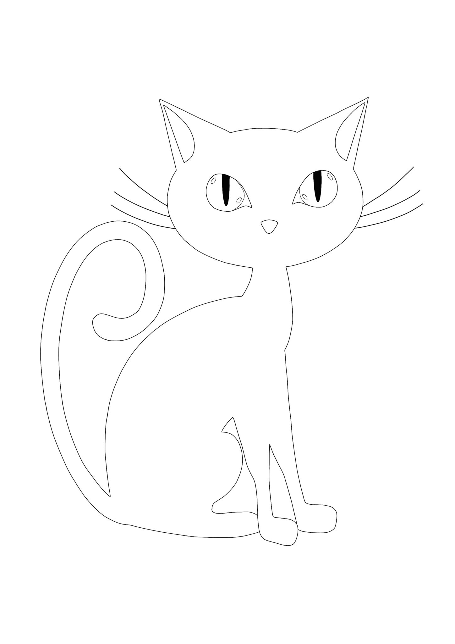 Black Cat Coloring Pages - 2 Free Coloring Sheets (2021)