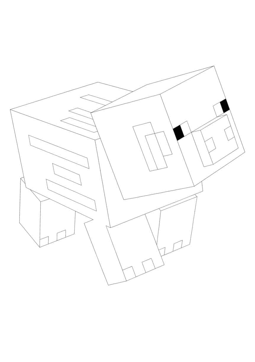 Minecraft Pig Coloring Pages - 2 Free Coloring Sheets (2021)