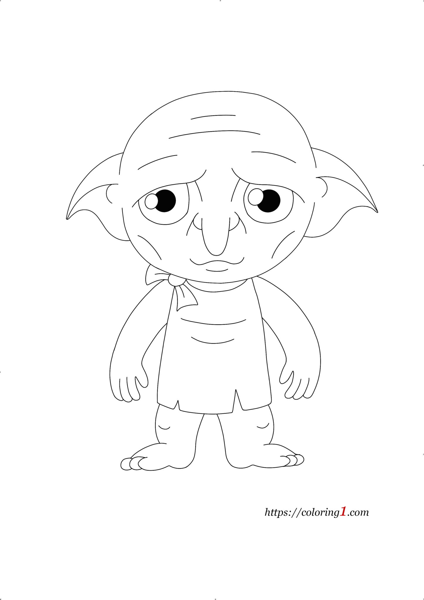Harry Potter Dobby Coloring Pages - 2 Free Coloring Sheets (2021)