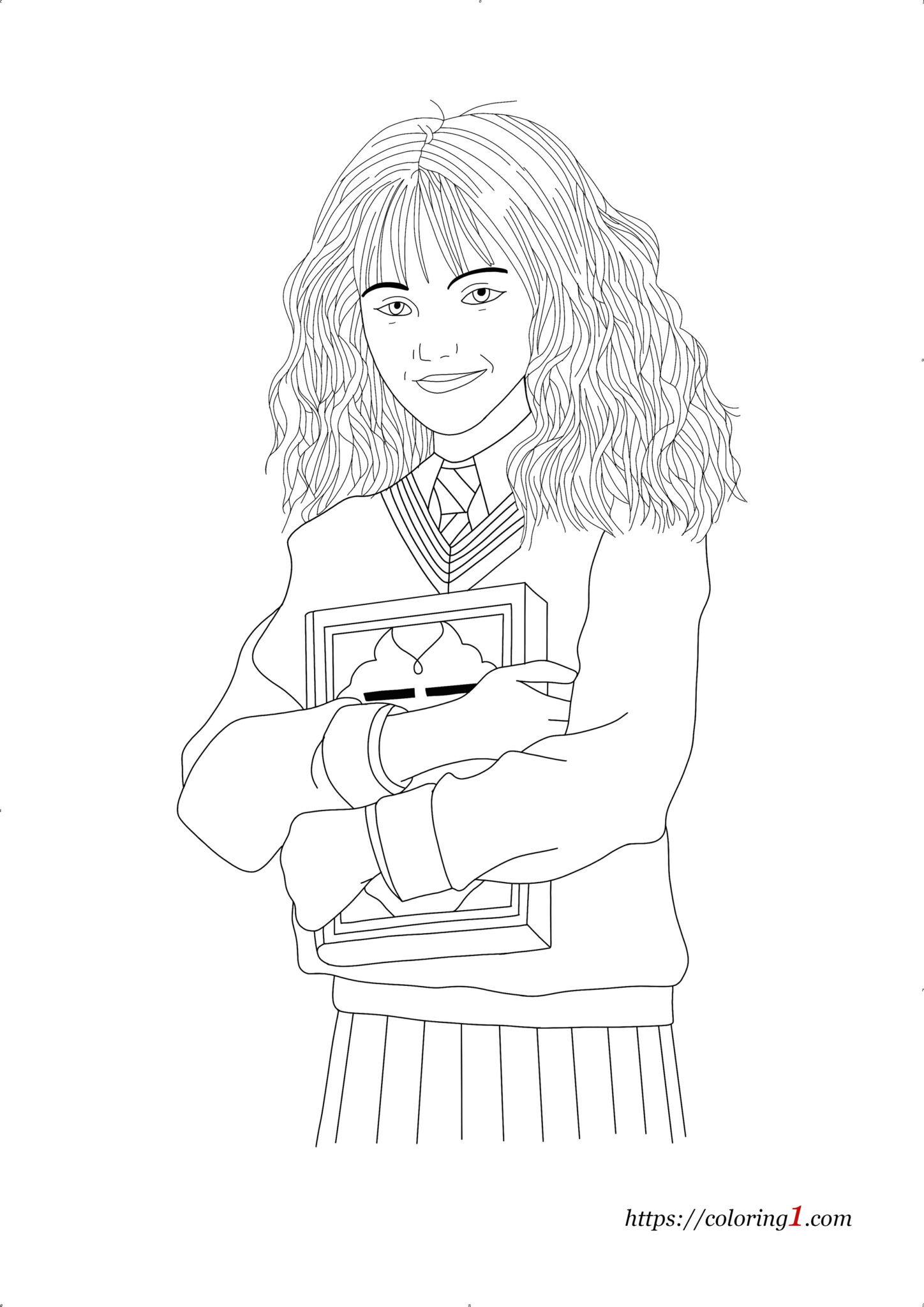 Harry Potter Realistic Hermione Coloring Page - Free Coloring Sheet (2021)
