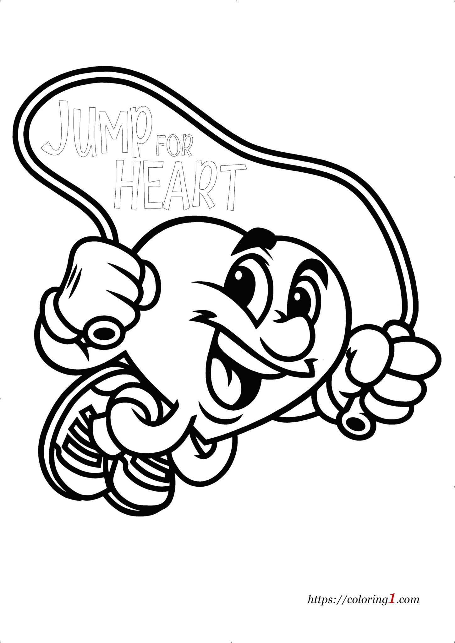 Jump Rope For Heart Coloring Pages - 2 Free Coloring Sheets (2021)