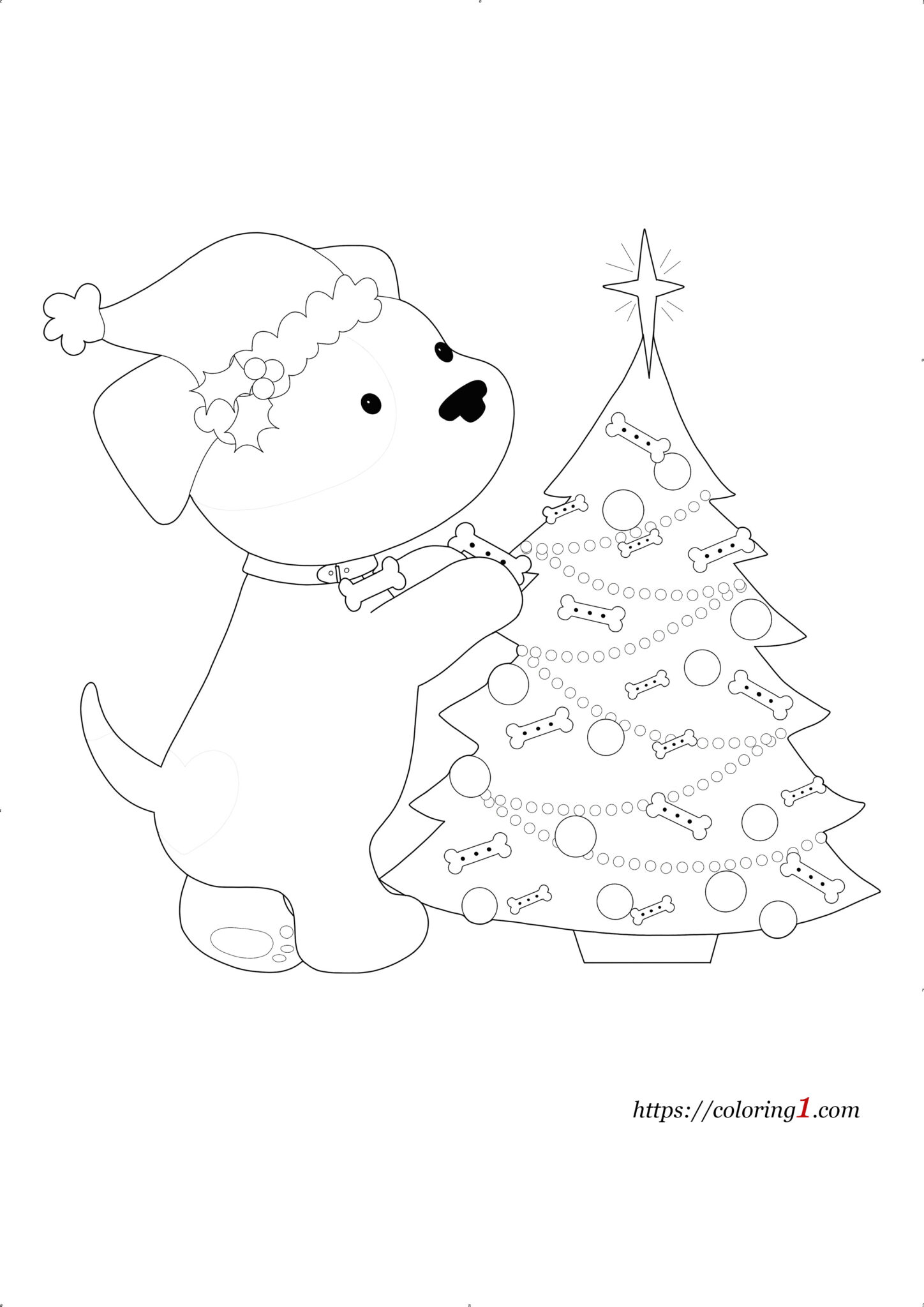 Christmas Dog Coloring Pages - 2 Free Coloring Sheets (2021)