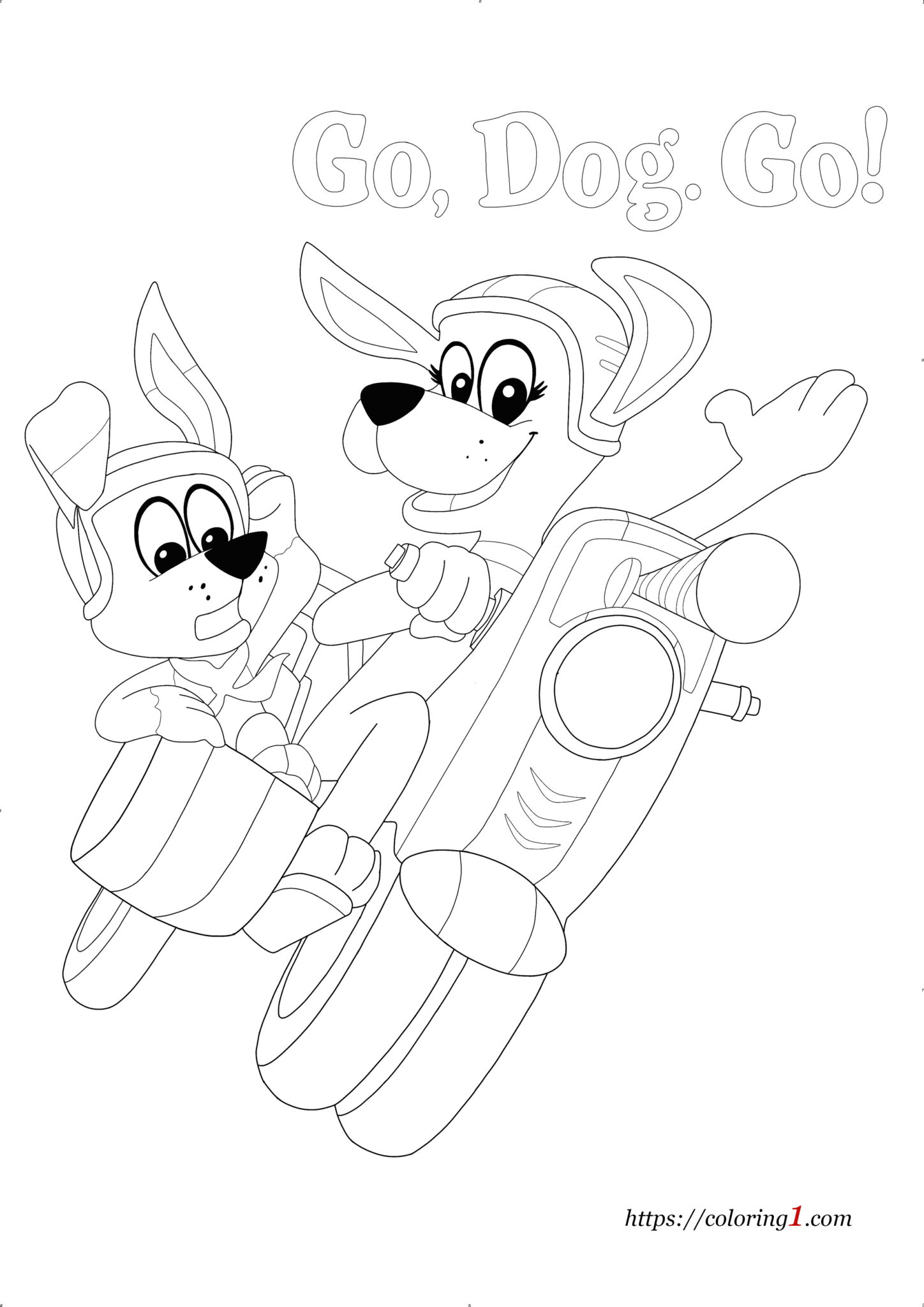 Go Dog Go Coloring Pages - 2 Free Coloring Sheets (2021)