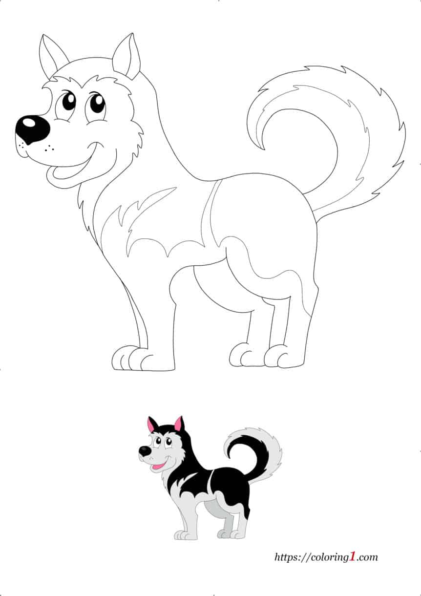 Husky Dog Coloring Pages - 2 Free Coloring Sheets (2021)