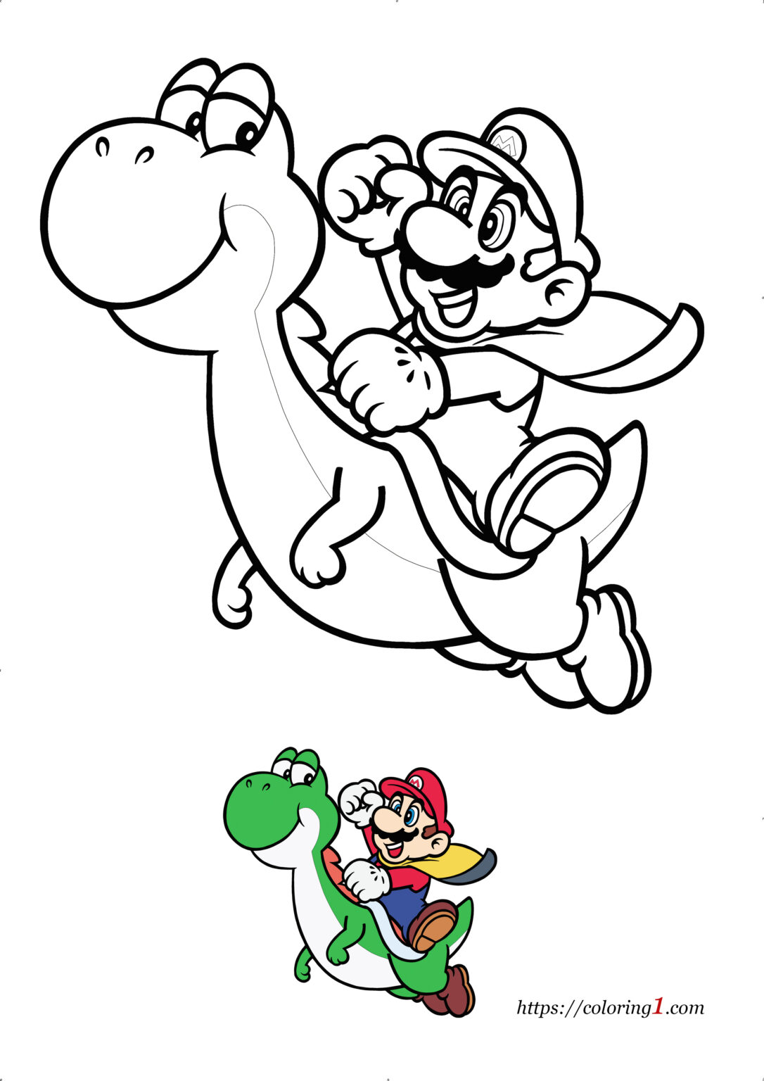 Coloriage Mario Yoshi - Coloriage Gratuit à Imprimer Dessin 2021