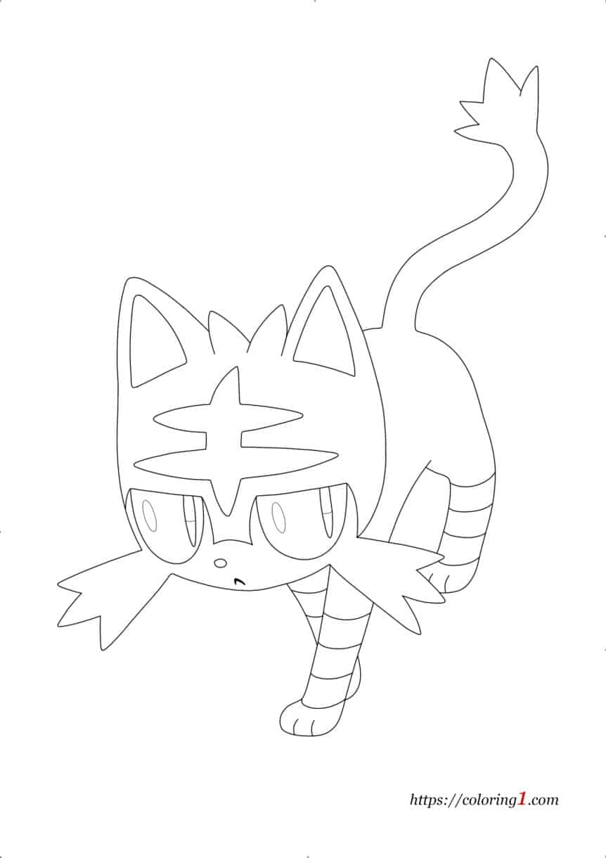 Pokemon Litten Coloring Pages - 2 Free Coloring Sheets (2021)