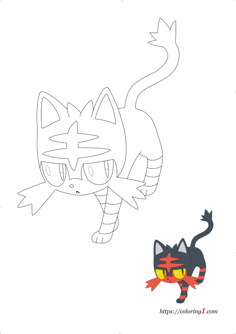 Pokemon Litten Coloring Pages - 2 Free Coloring Sheets (2021)