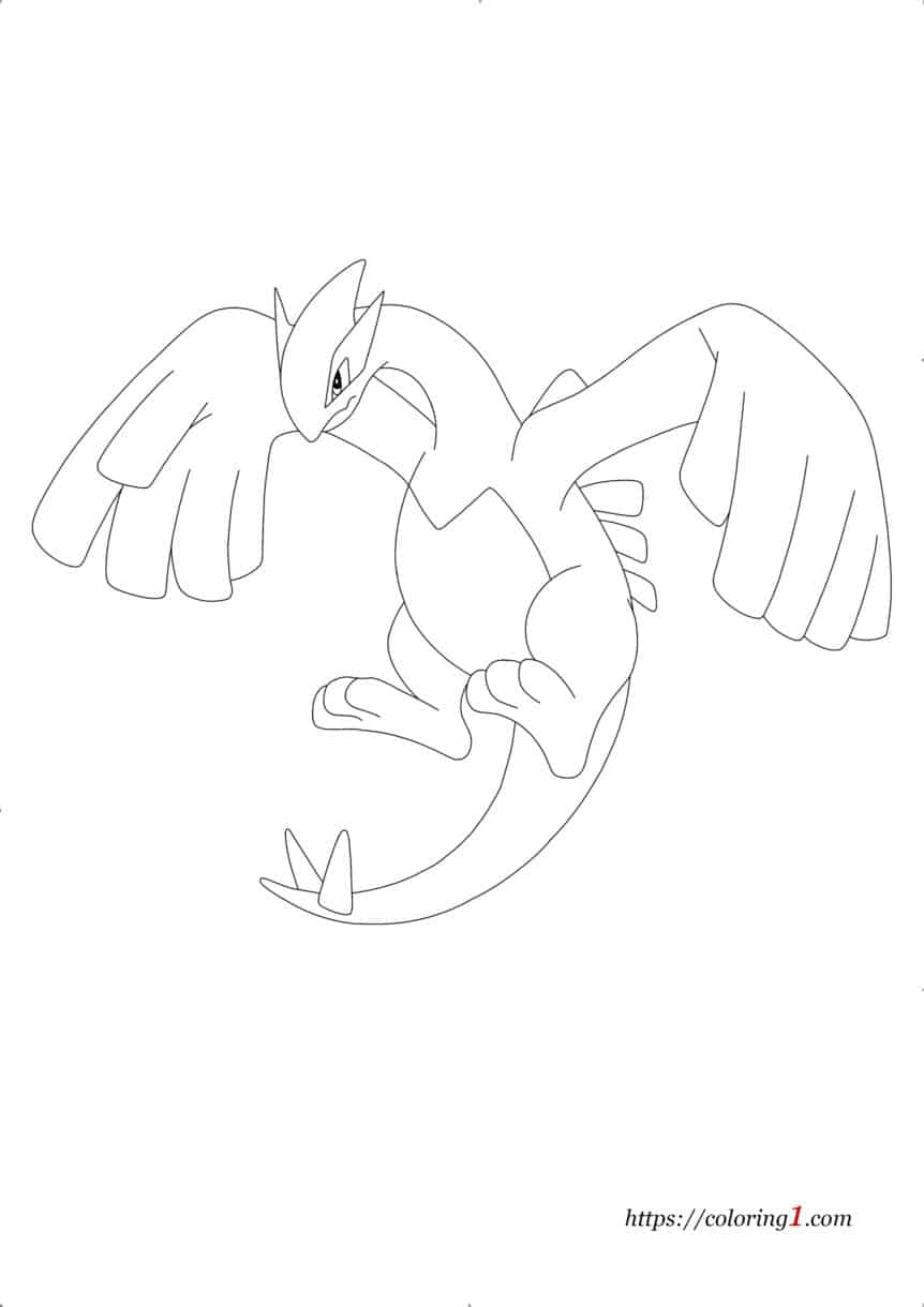 Legendary Pokemon Lugia Coloring Pages - 2 Free Coloring Sheets (2021)
