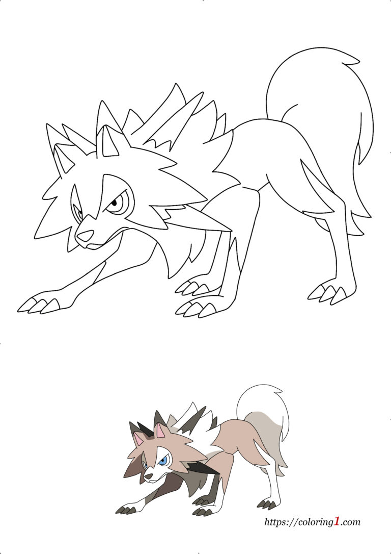 Pokemon Lycanroc Coloring Pages - 2 Free Coloring Sheets (2021)