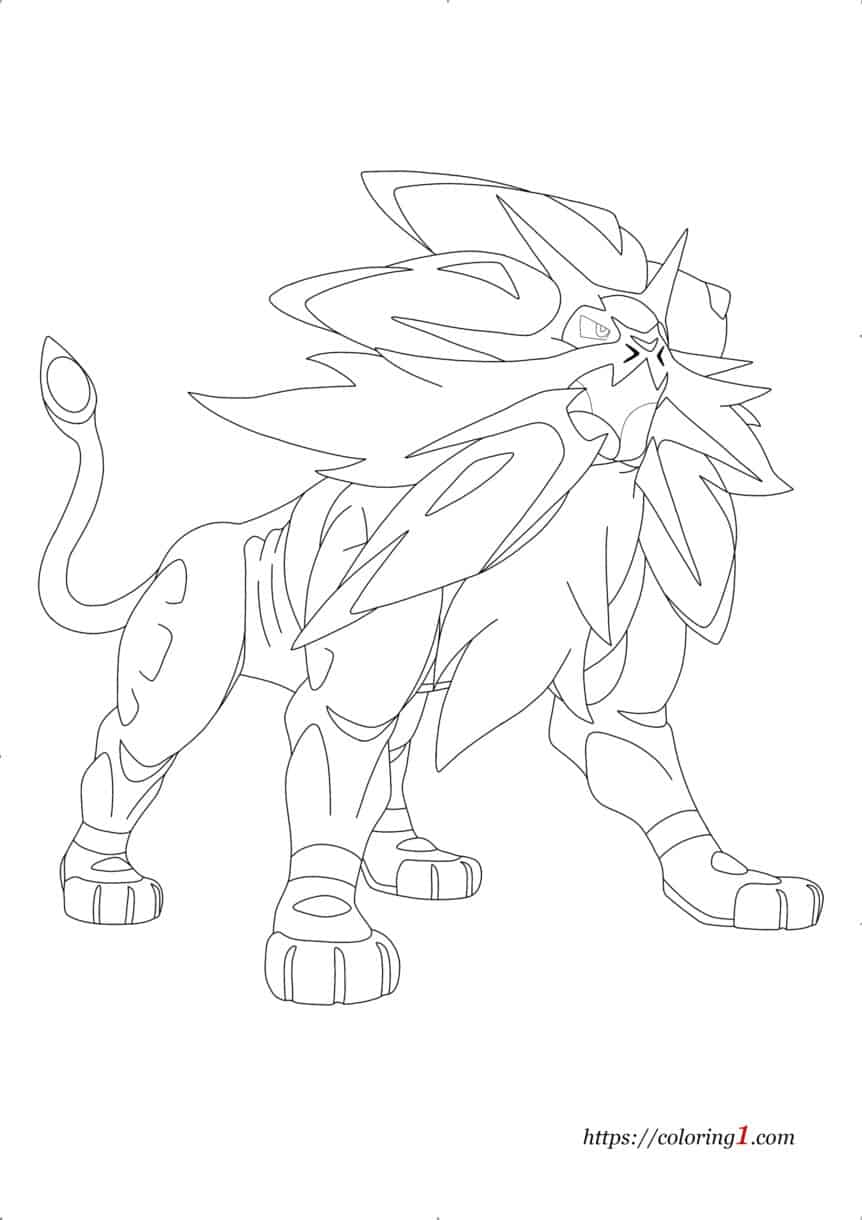 Pokemon Solgaleo Coloring Pages - 2 Free Coloring Sheets