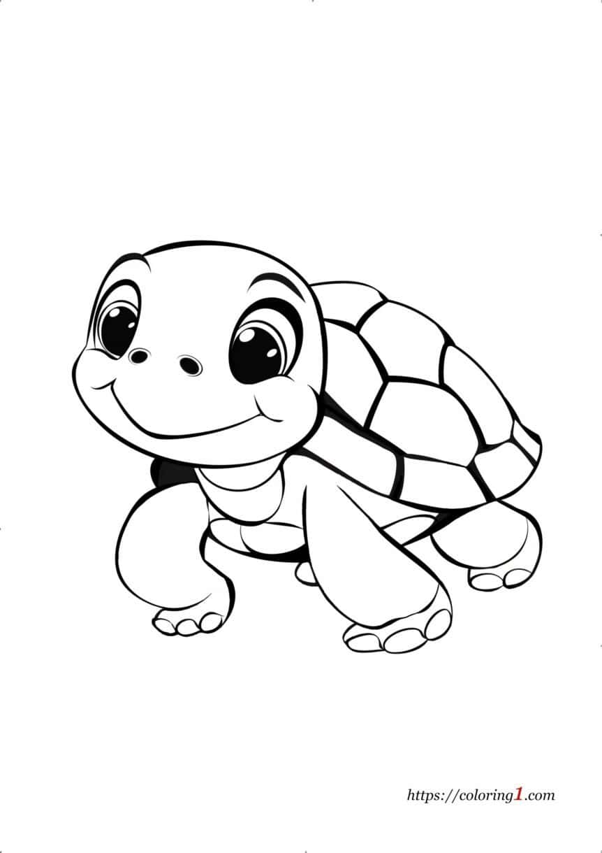 Baby Turtle Coloring Page - Free Coloring Sheet (2024)