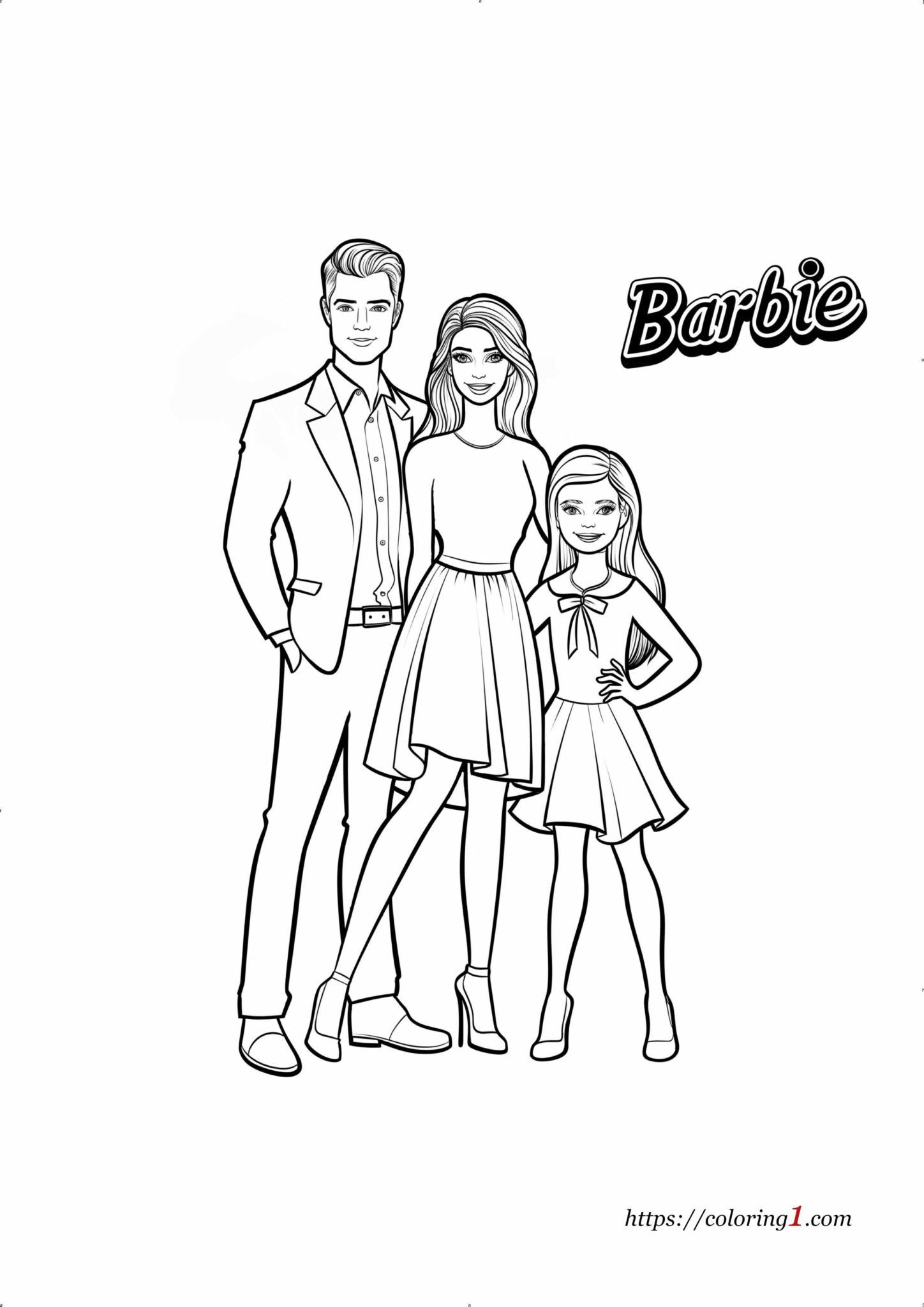 Barbie Family Coloring Page - 2 Free Coloring Sheets