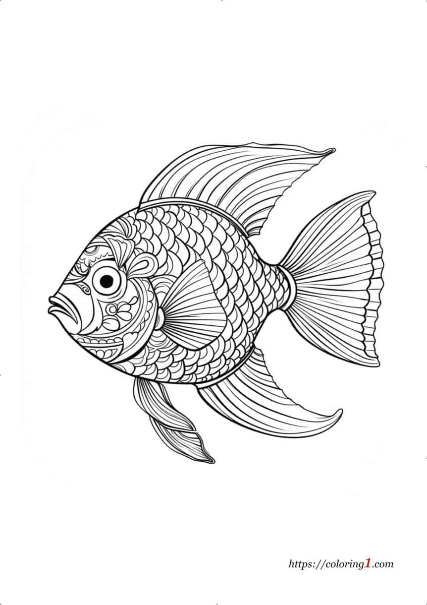 Fish Adult - Free Coloring Sheet