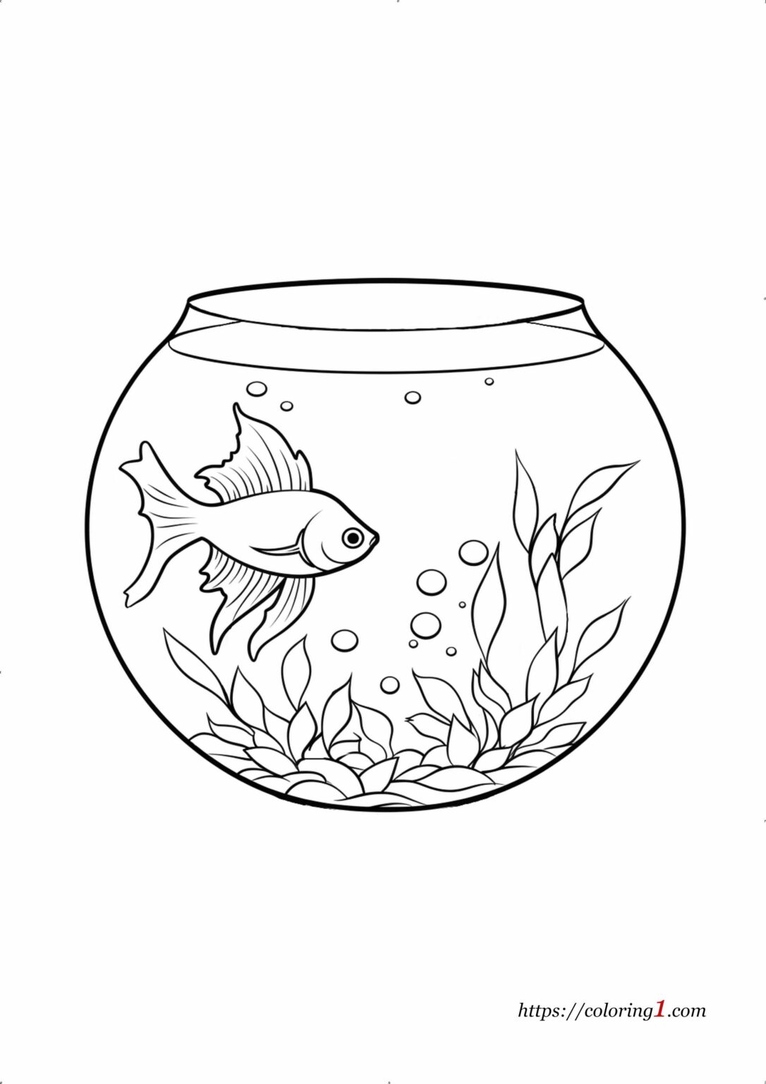 Fish Bowl - Free Coloring Sheet