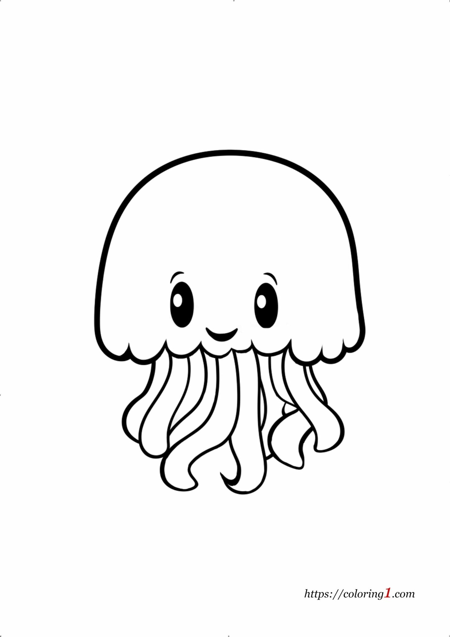 Jelly Fish - Free Coloring Sheet