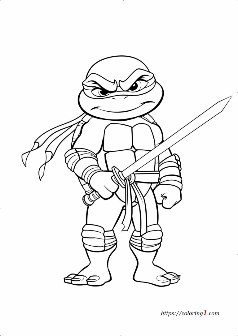 Leonardo Ninja Turtle Coloring Page - Free Coloring Sheet (2024)