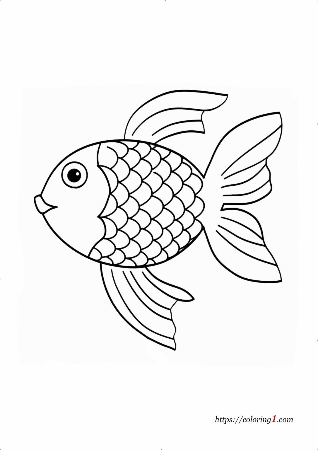 Rainbow Fish - Free Coloring Sheet